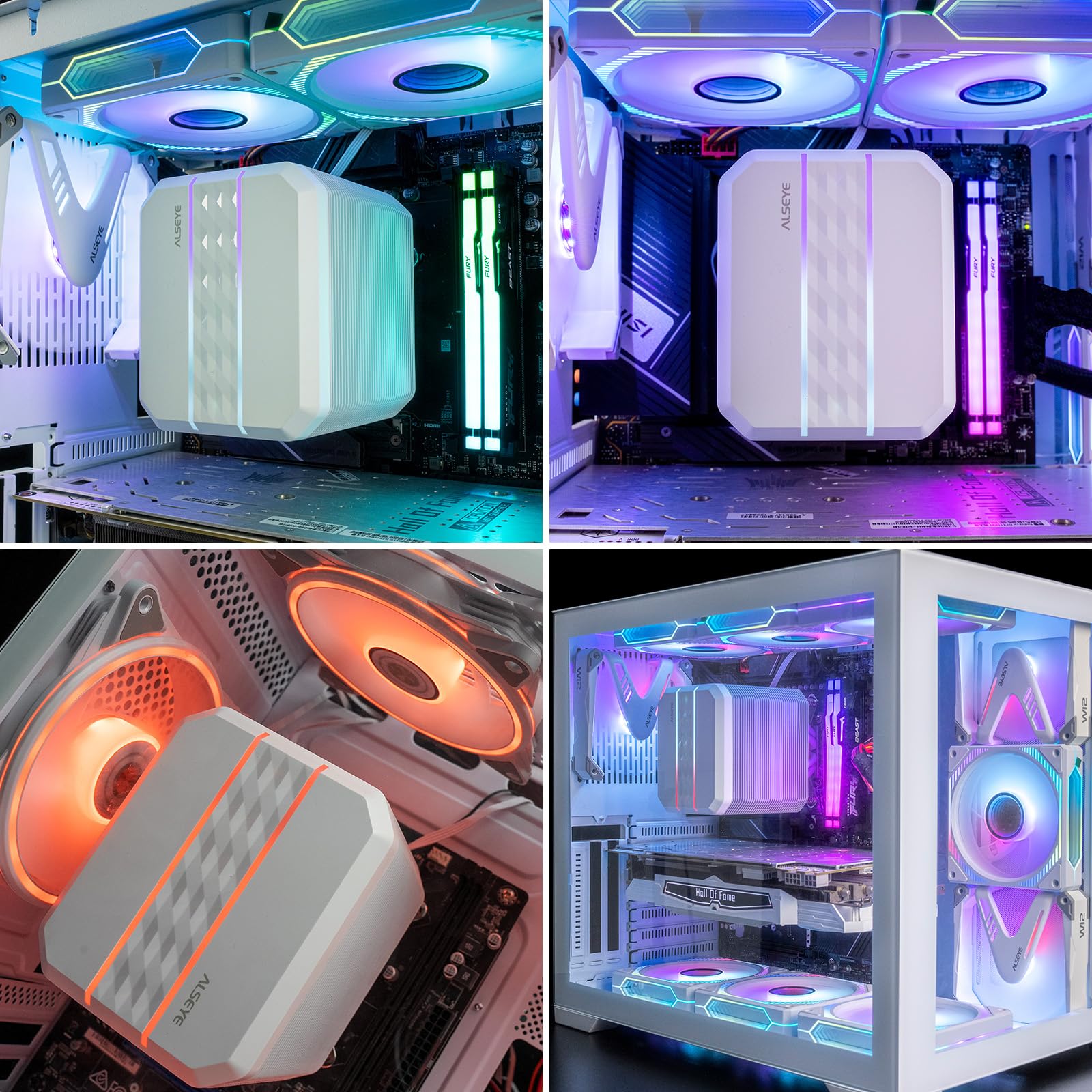 Mua ALSEYE M90 CPU Cooler, Hidden Fan Designed Dual Tower Air-Cooled CPU Cooler with ARGB Light ...