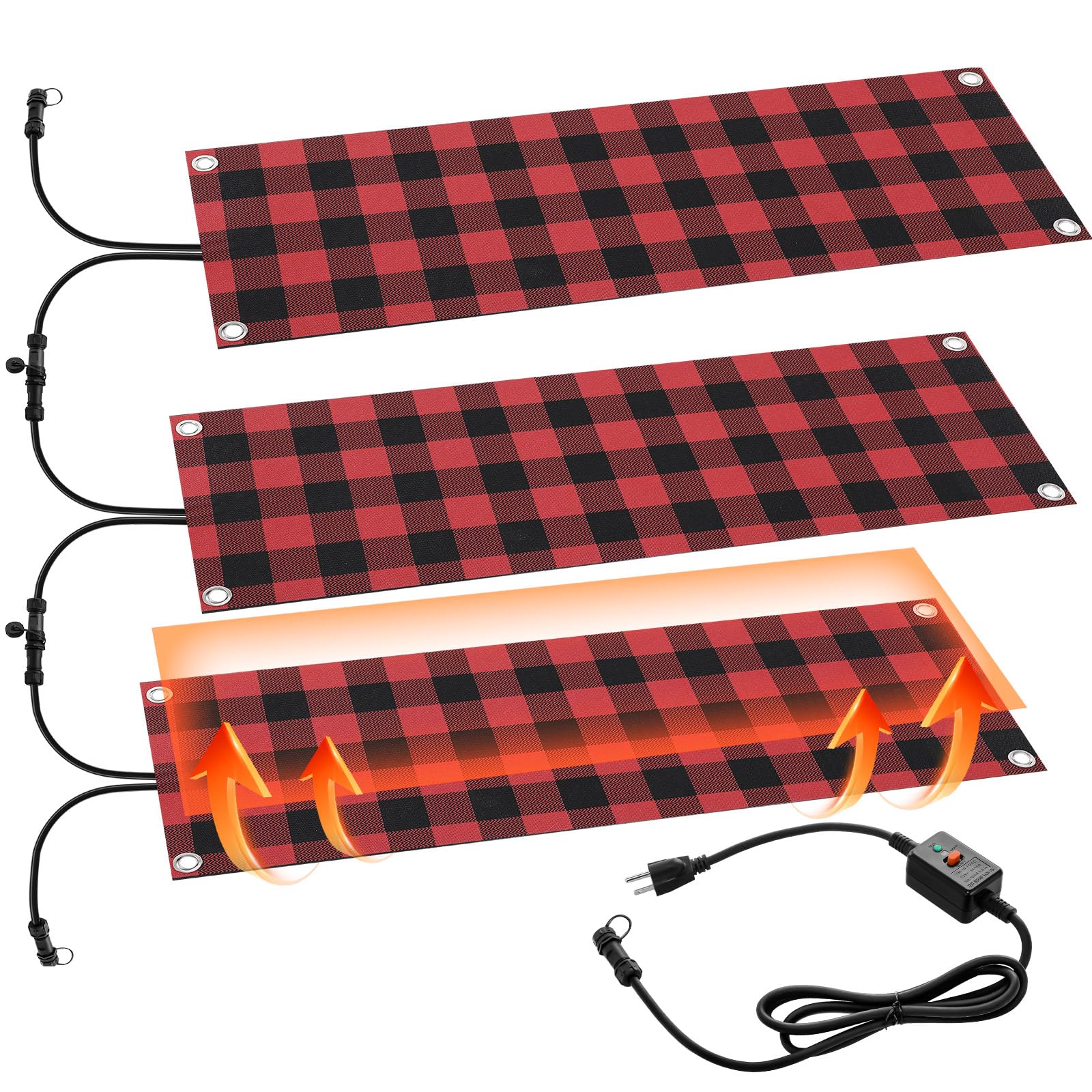 Timgle 3 Pack Snow Melting Walkway Mat Heated Snow Melting Mats Slip ...