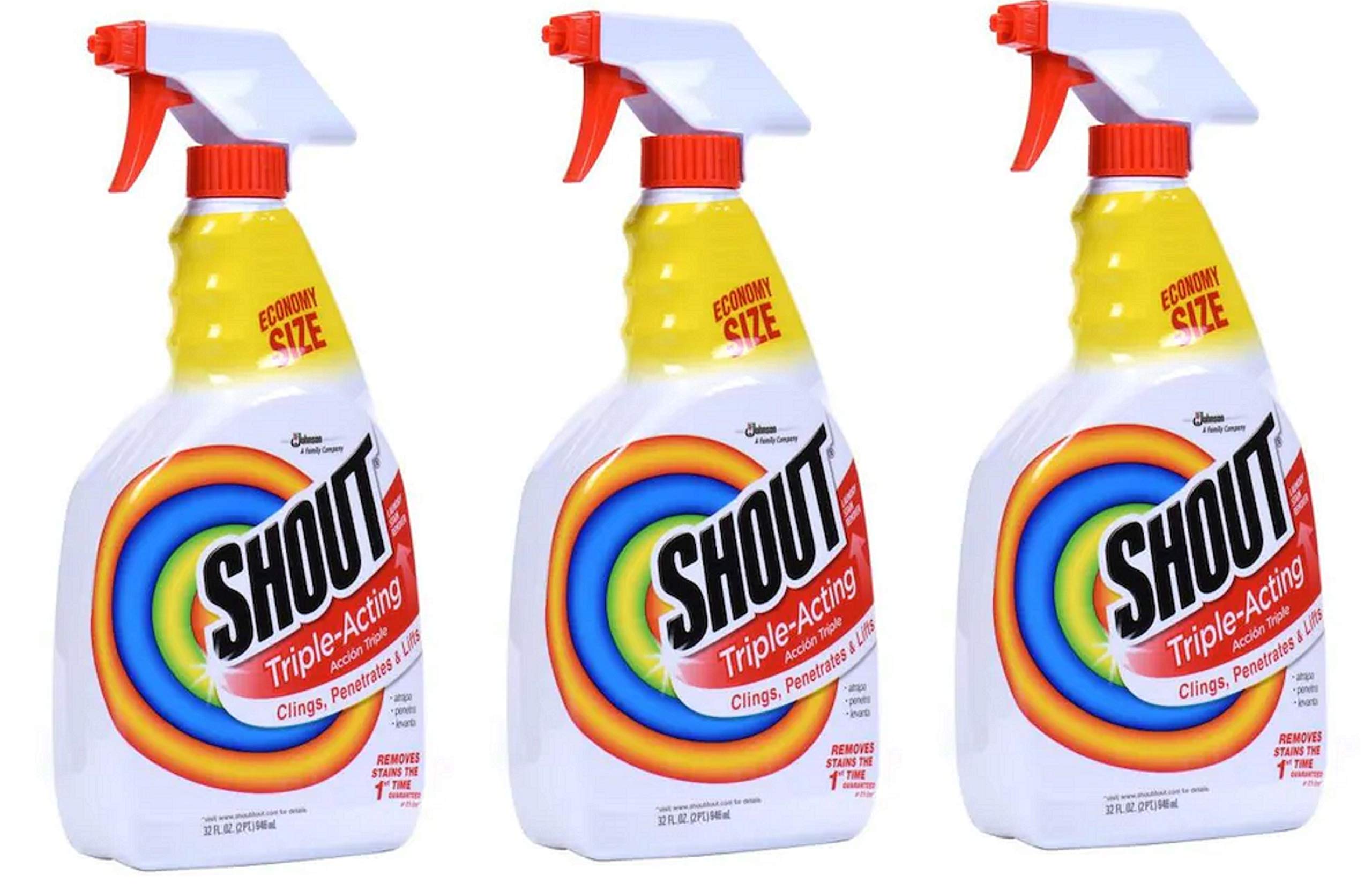 Shout Triple-Acting Laundry Stain Remover Trigger Spray Bottle for ...