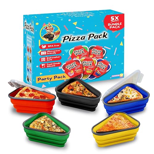 PIZZA PACK The Perfect Reusable Pizza Storage Container with 5 ...