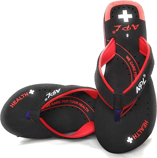 APL Women's Black & Red Orthopedic Slipper - 4 UK: Amazon.in: Shoes ...