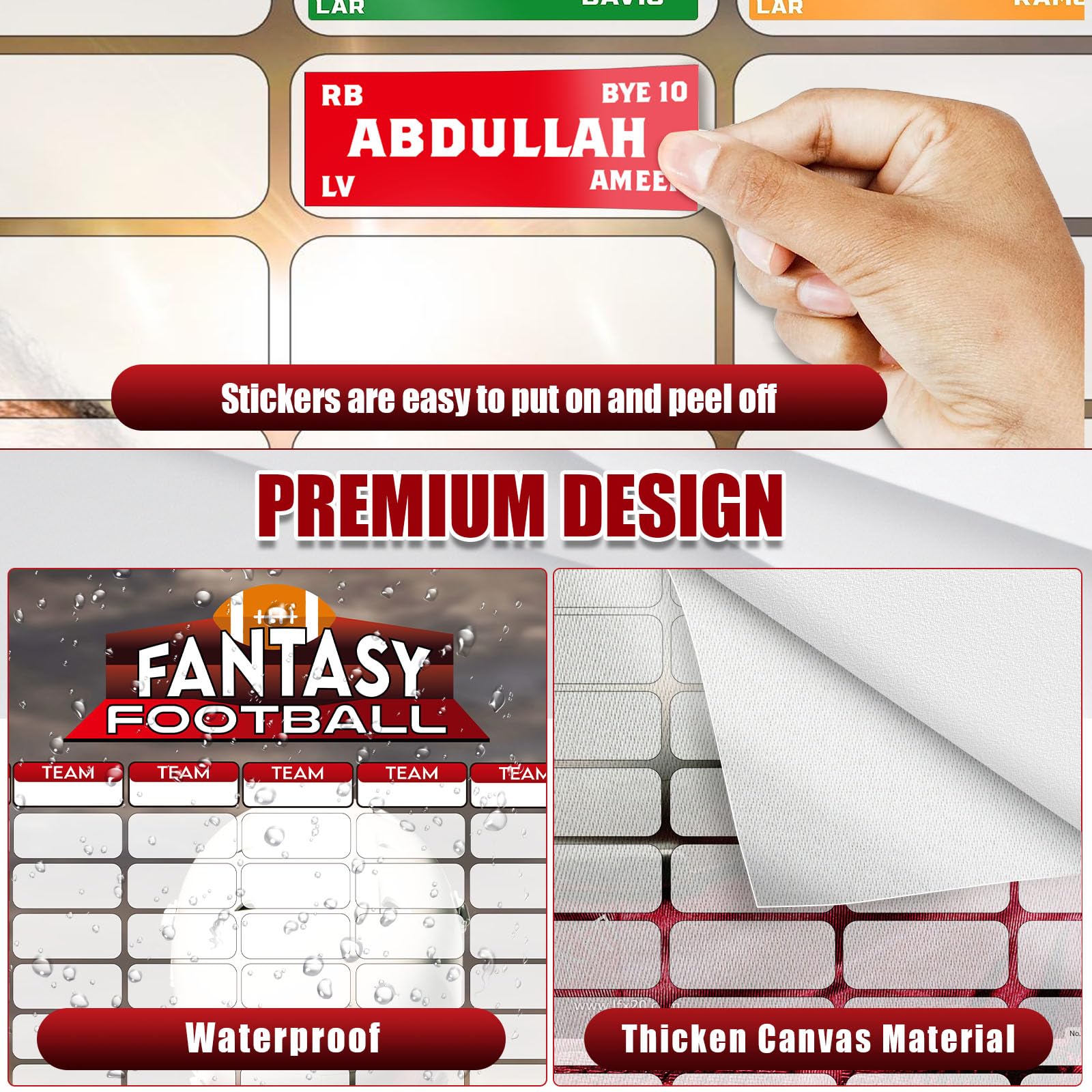 Mua Sumapner Fantasy Football Draft Board 2024-2025 Kit, 600+ Player Labels, 6 FT x 4 FT Extra ...