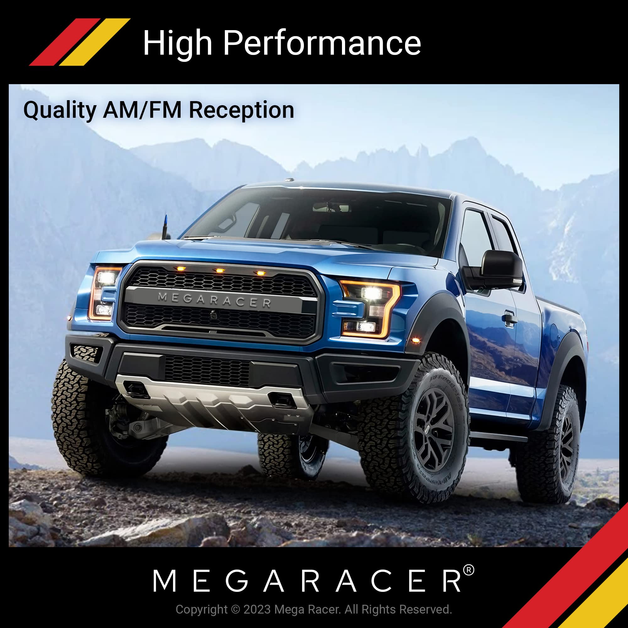 Mua Mega Racer Black Base with Blue Tip Antenna for Trucks, Cars and ...