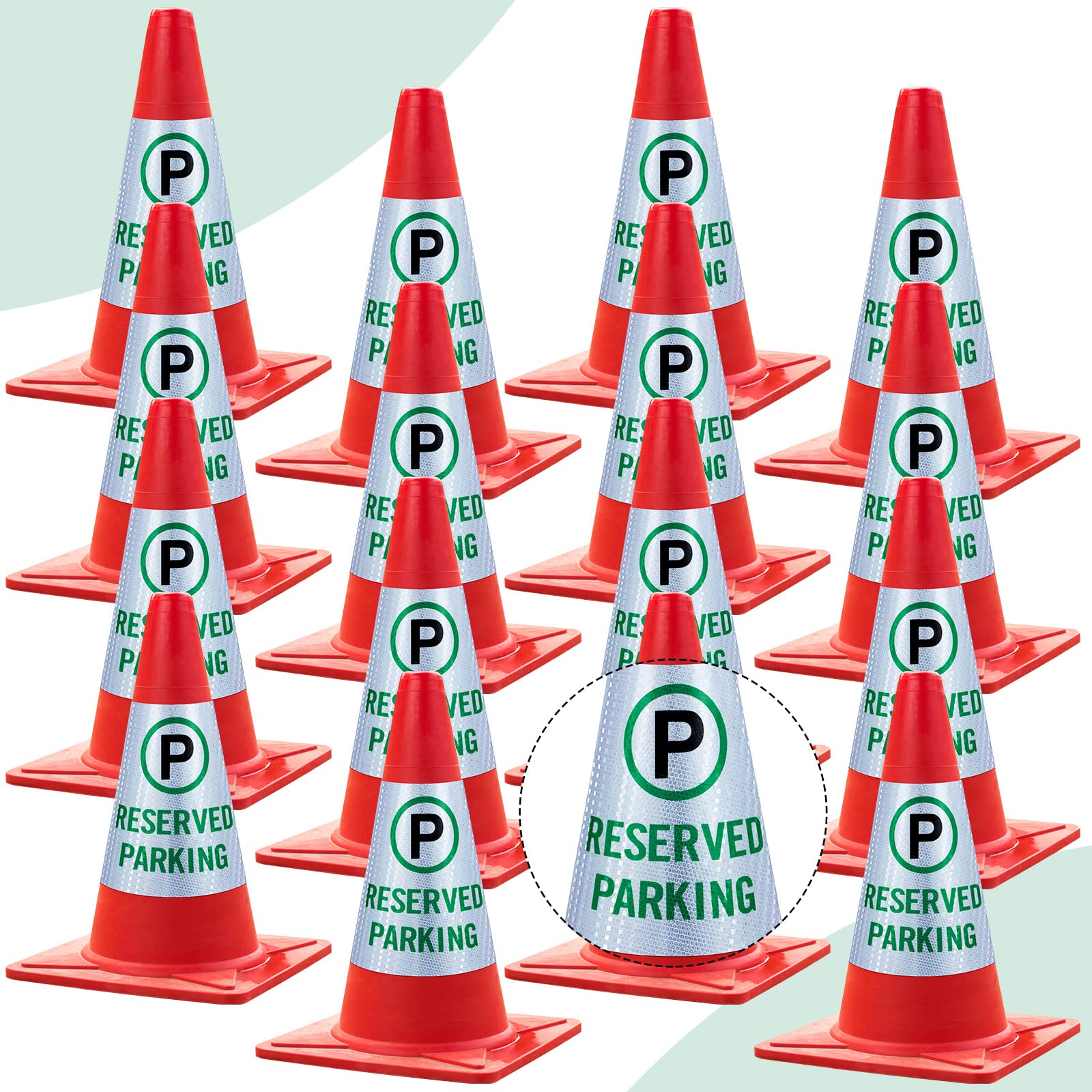 Oudain Reserved Parking Cone Sleeve Bright Reflective Reserved Sign 360 ...
