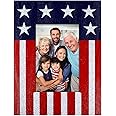 Amazon.com - PRETYZOOM American Flag Picture Frame 4x6 - Rustic Wooden ...