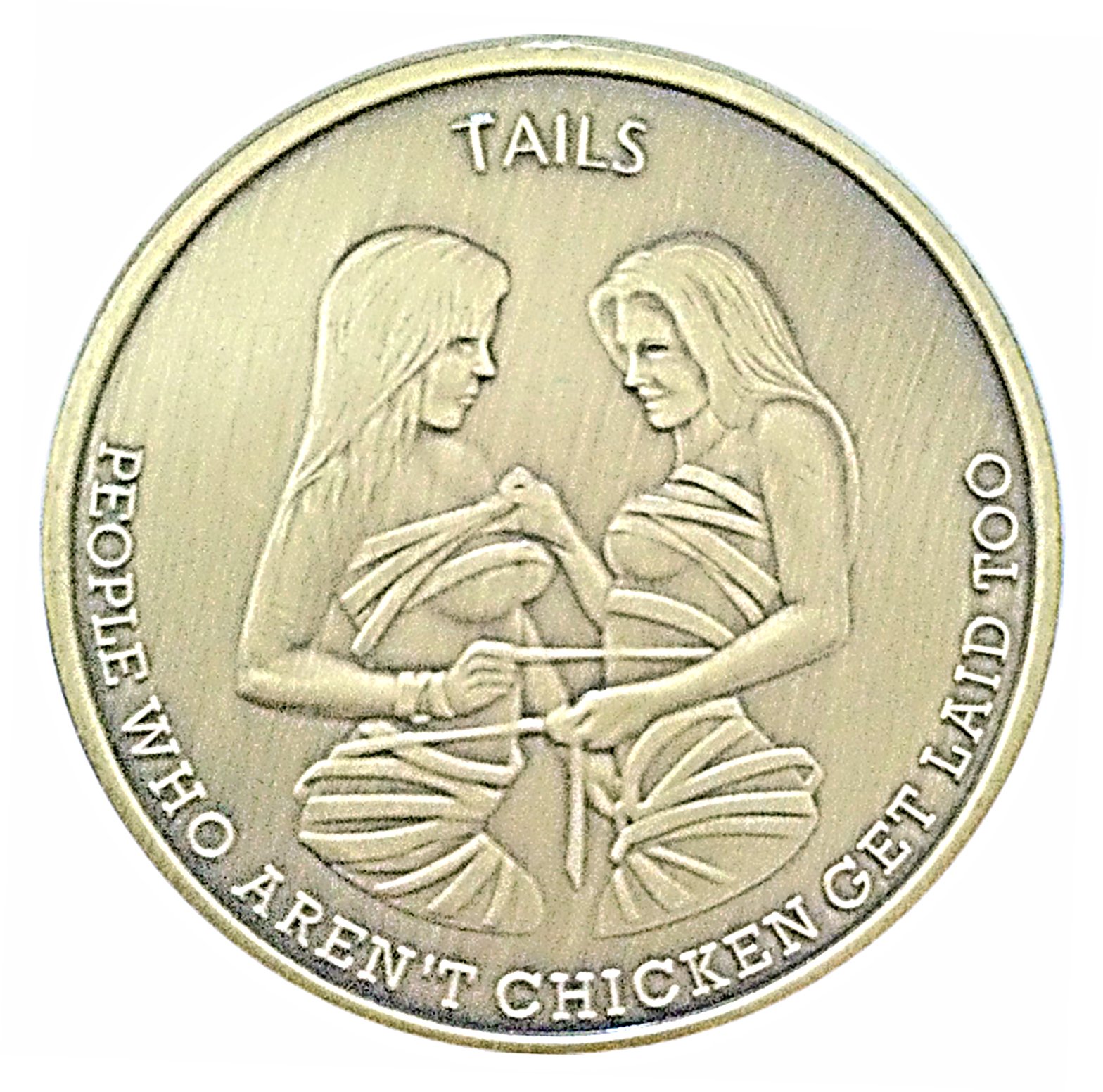 Good Lucky Lady Heads Tails Flipping Coin Gift Good Lucky Lady ...