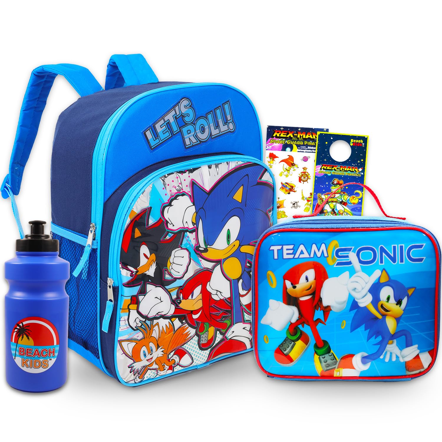 Nintendo Sonic the Hedgehog Backpack with Lunch Box Set for Kids ...