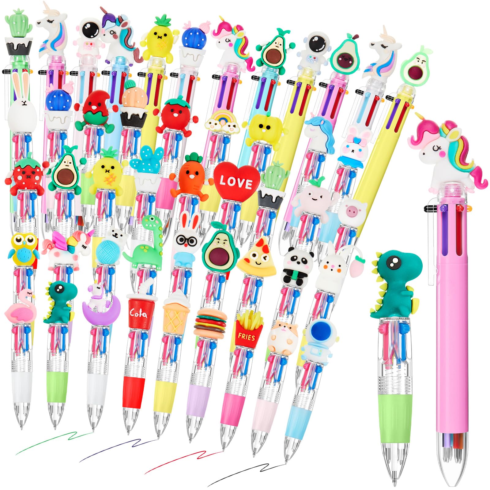 48 Pieces Fun Pens Multicolor Pen in One Include 36 Pcs 4 in 1 Mini ...