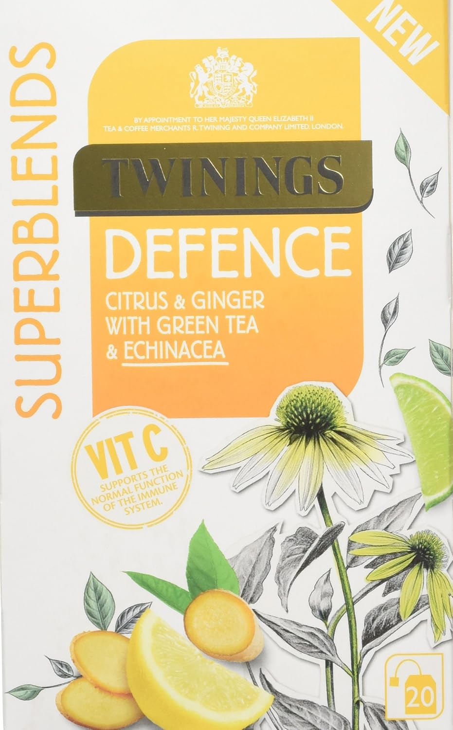 Twinings Super Blends Defence Tea Bags, Pack of 4, 80-Count: Amazon.co ...