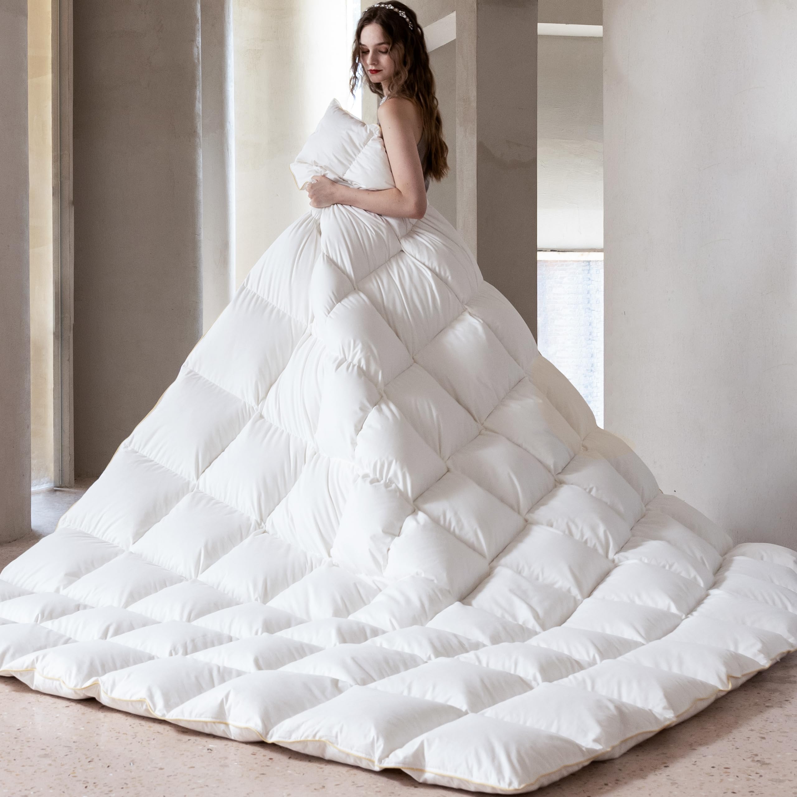 KAKABELL Goose Down Comforter-All Season Palatial King Size Duvet ...