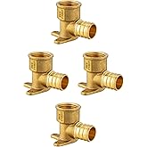 Amazon.com: (Pack of 4) EFIELD Pex Fitting 1/2 Inch x 1/2 Inch Female NPT Drop-Ear Elbow Brass ...