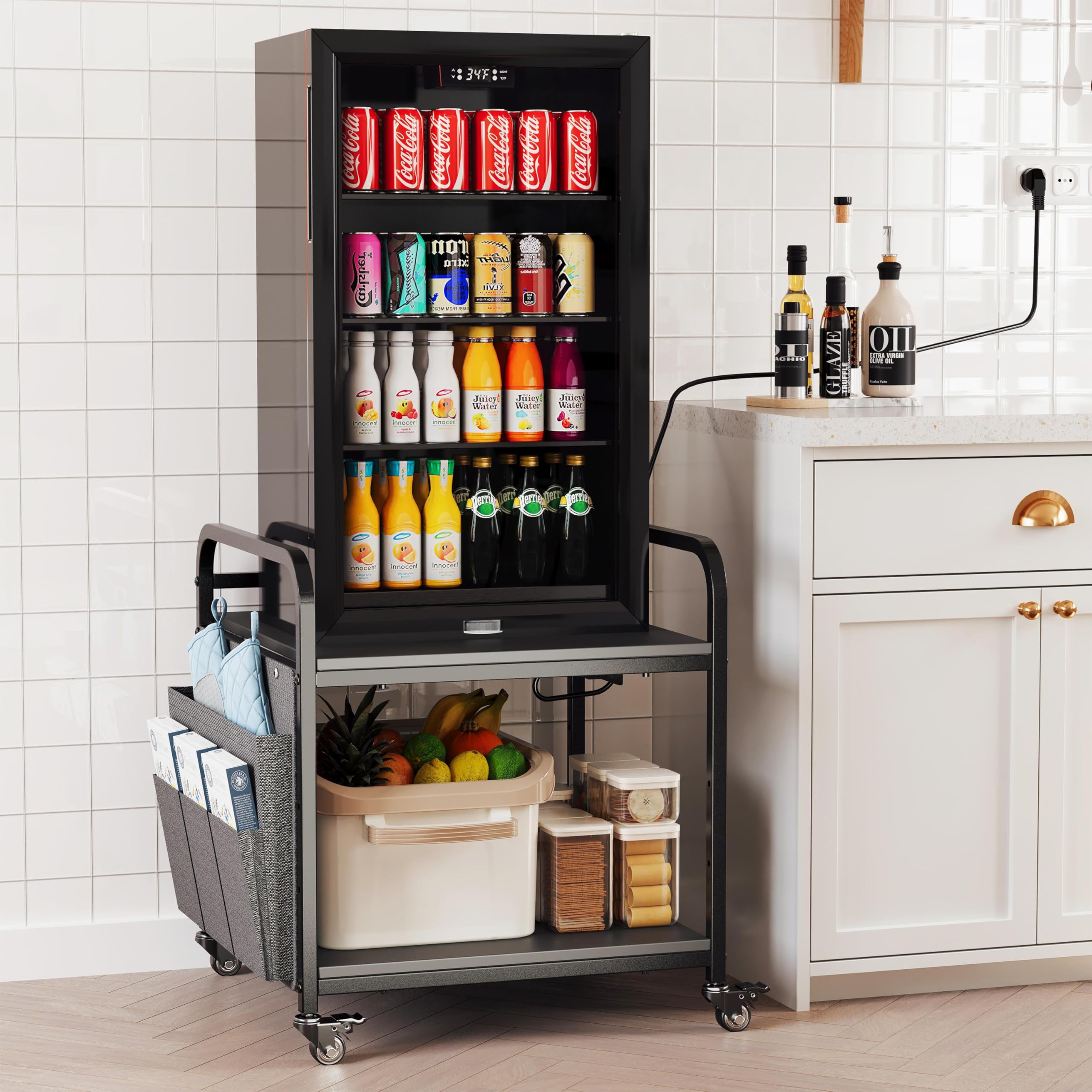 RoleDec Heavy Duty Mini Fridge Stand with Charger Plug & Industrial ...