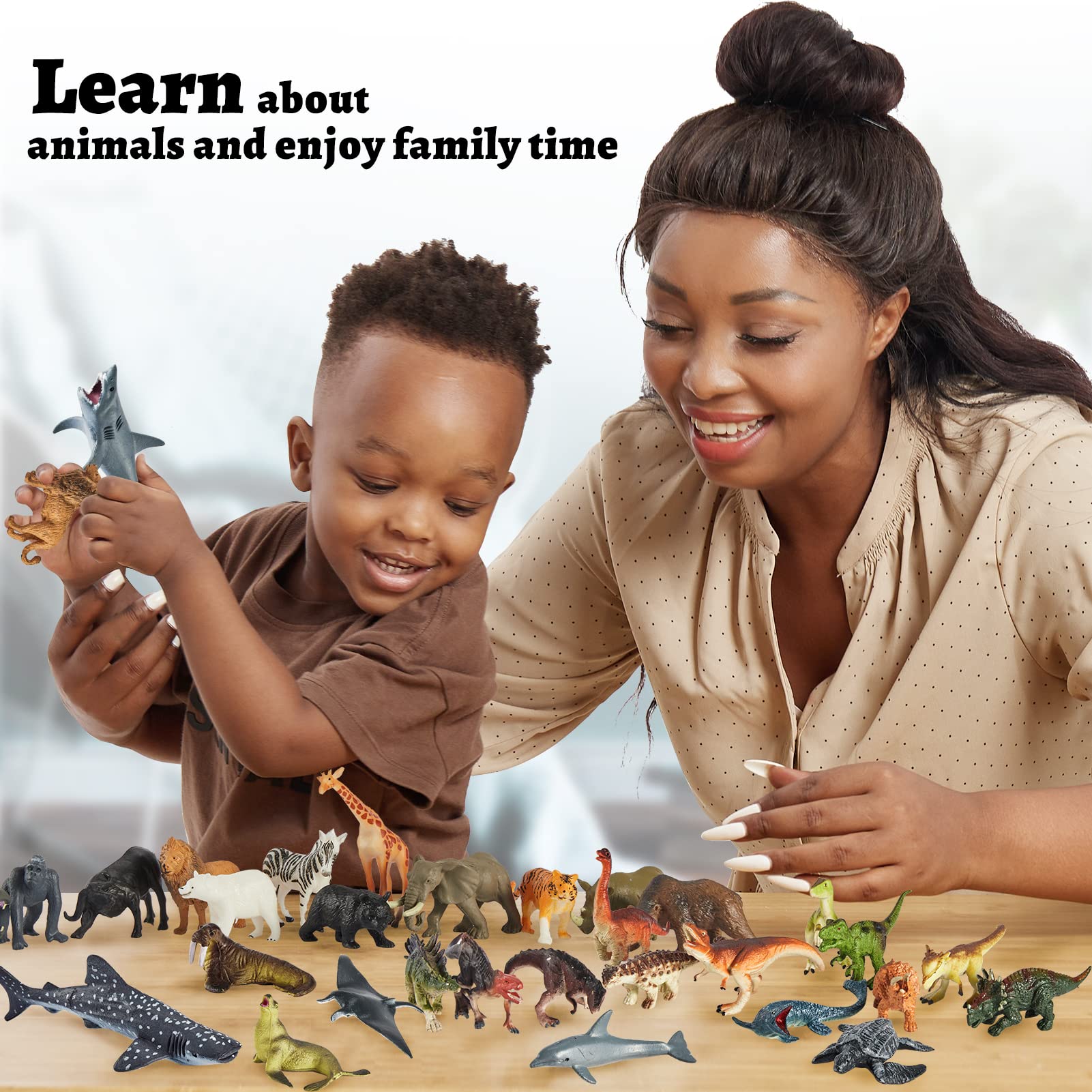 Mua TOEY PLAY 36-Piece 3-in-1 Animal Figures Set with Dinosaur, Sea ...