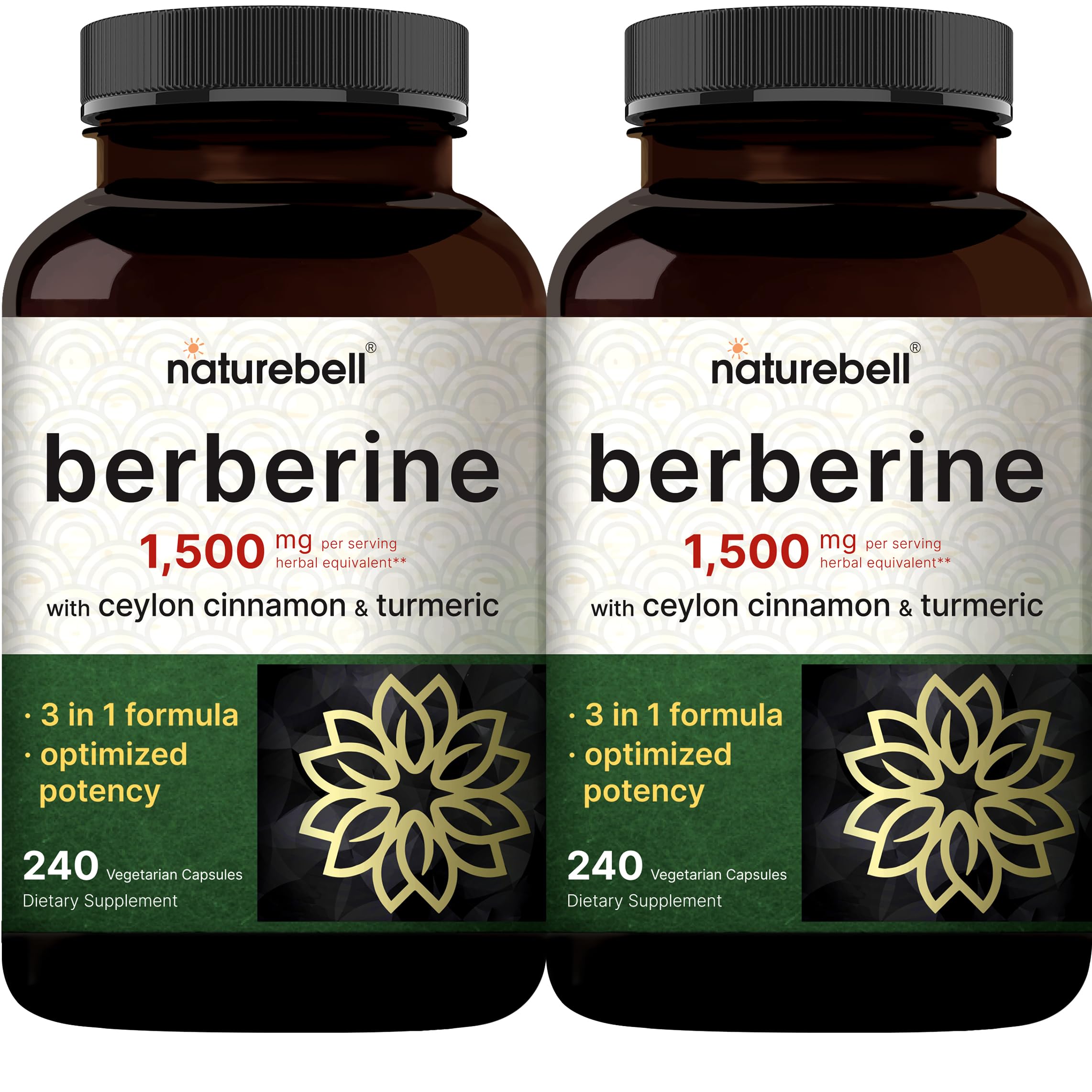 Mua 2 Pack Berberine Supplement 1500mg, 480 Veggie Capsules | Plus ...