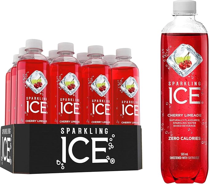 Sparkling Ice Cherry Limeade Sparkling Water, Zero Sugar, Zero Calories, 503mL Bottles (Pack of ...