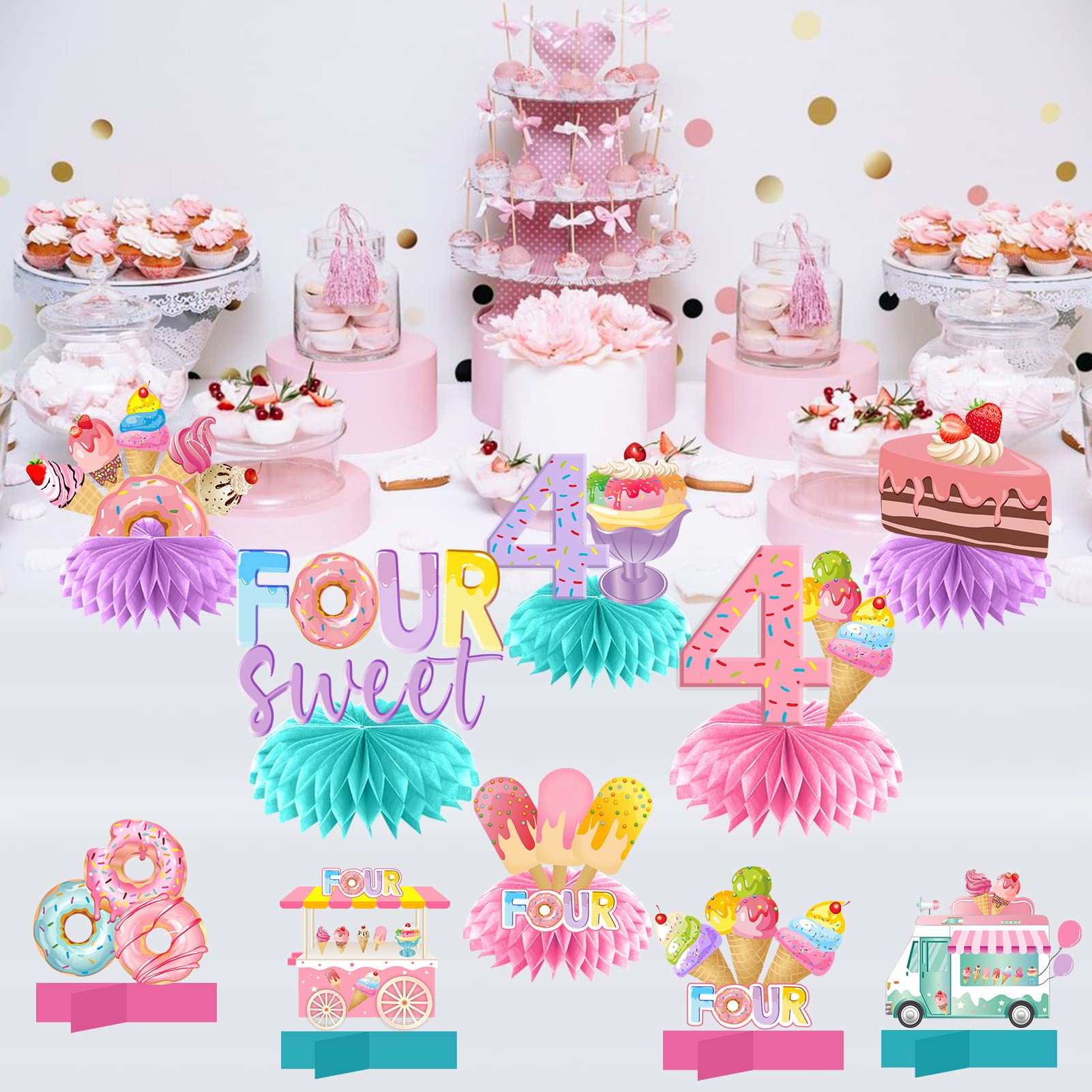 Mua We All Scream 4 Ice Cream Birthday Party Decorations Honeycomb ...