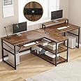 Amazon.com: SEDETA 94.5" Home Office Desks, Computer Gaming Desk with ...