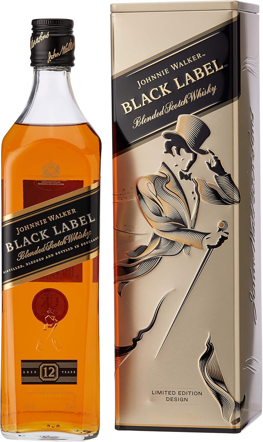 Johnnie Walker Black Label 12 years old Blended Scotch Whisky 70cl with ...
