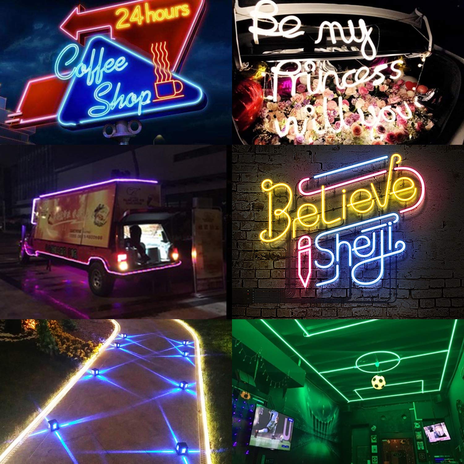 KERTME Neon Led Type AC 110-120V LED NEON Light Strip, Flexible ...