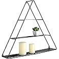 Amazon.com: MyGift Wall Mounted Matte Black Metal Triangular 3 Tier ...