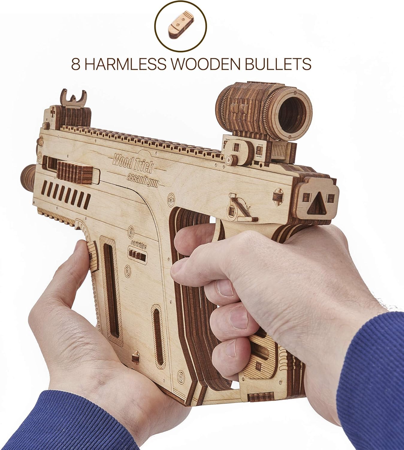 Wood Trick Assault Rifle Gun Wooden Model – Toy Gun, Guns for Kids – 3D ...