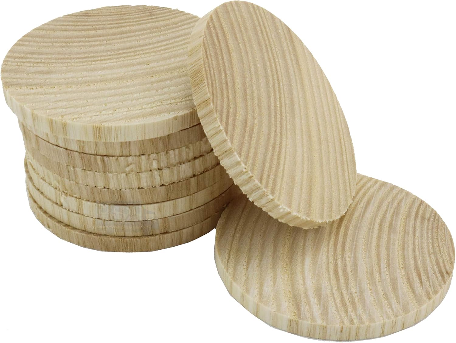 For Forest 100 Dischi di Legno Diametro 50 mm Spessore 4 mm Finitura ...