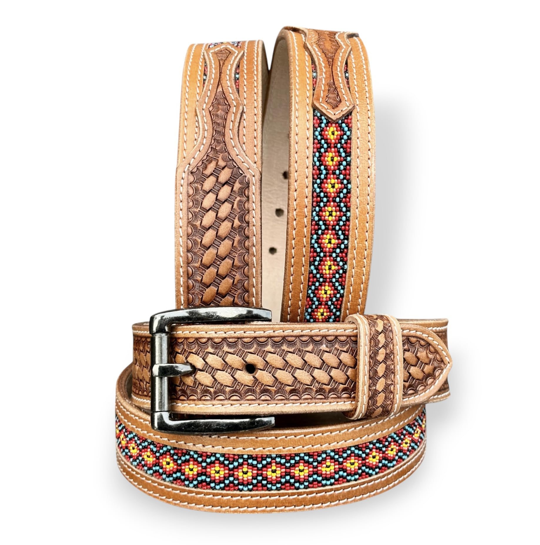 DANIEL'S ARTPLANET Western Belt for Men Handmade Full Grain Leather ...