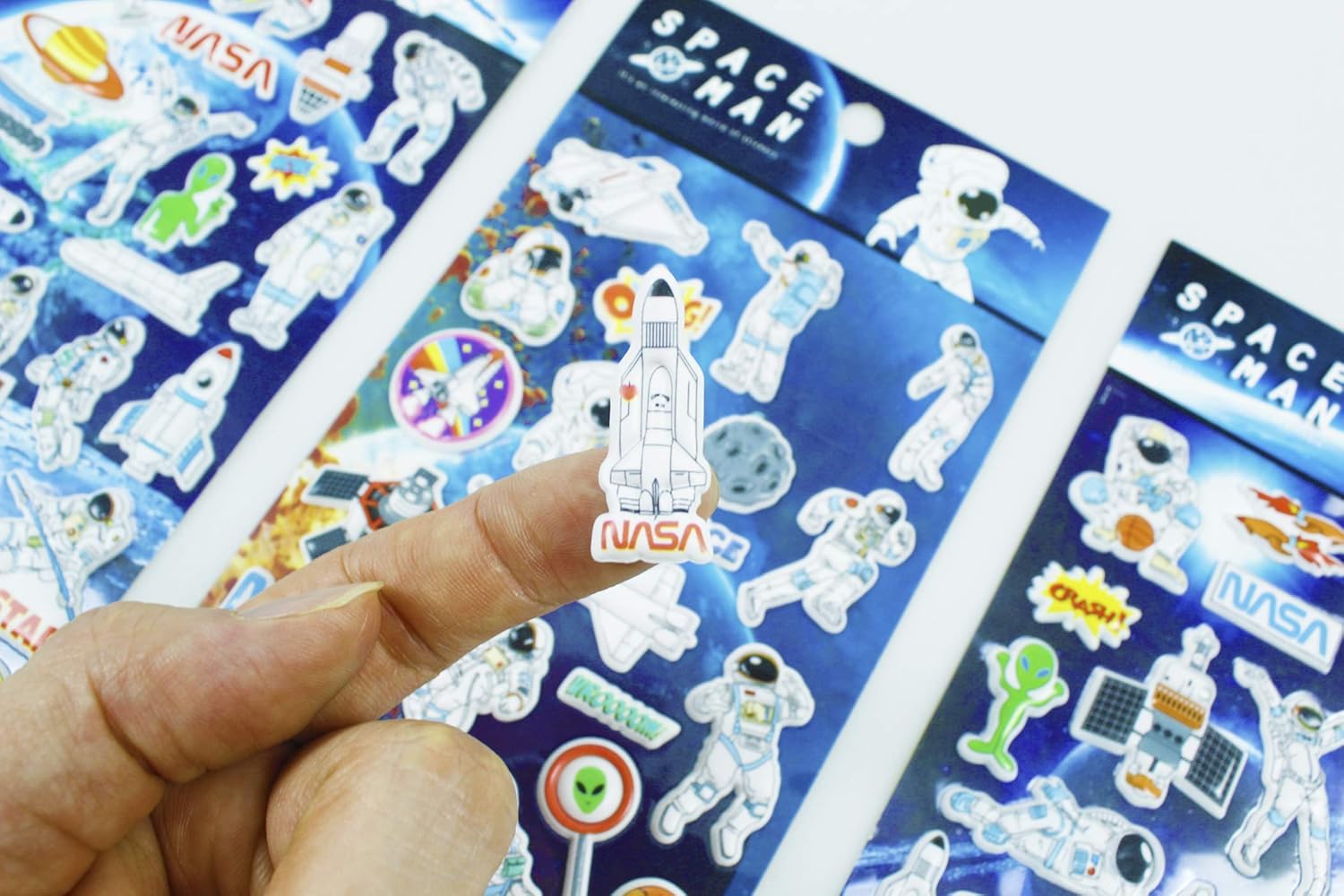 NASA Space Stickers 4 Sheets with Astronaut, Rocket, Satellite, Flying ...