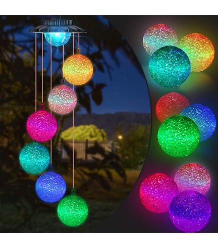 Solar Acorns Wind Chimes SHILIU- For Outside,Osk Leaves Danglers Mobile ...