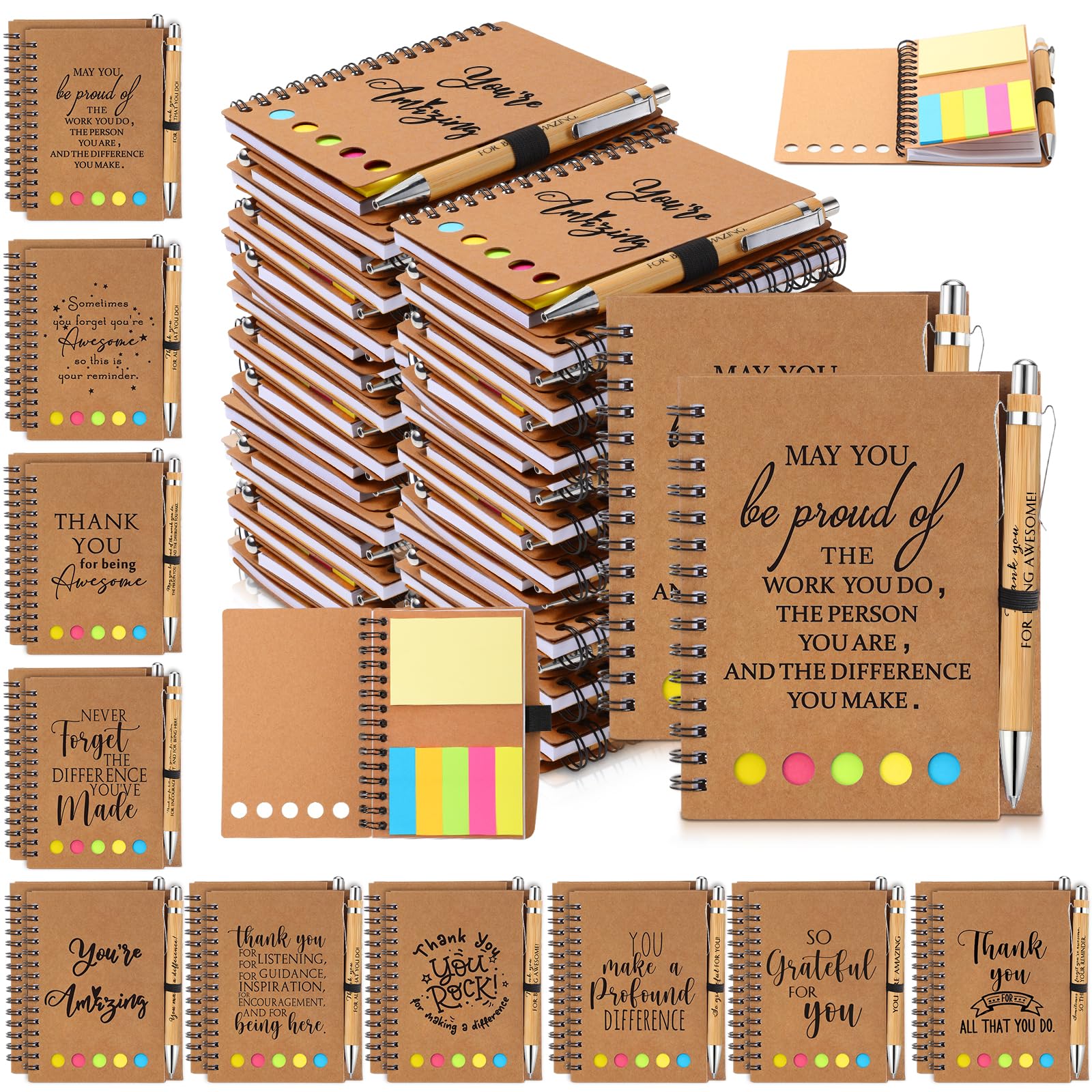Honoson Employee Appreciation Gifts Bulk Inspirational Notebook with ...