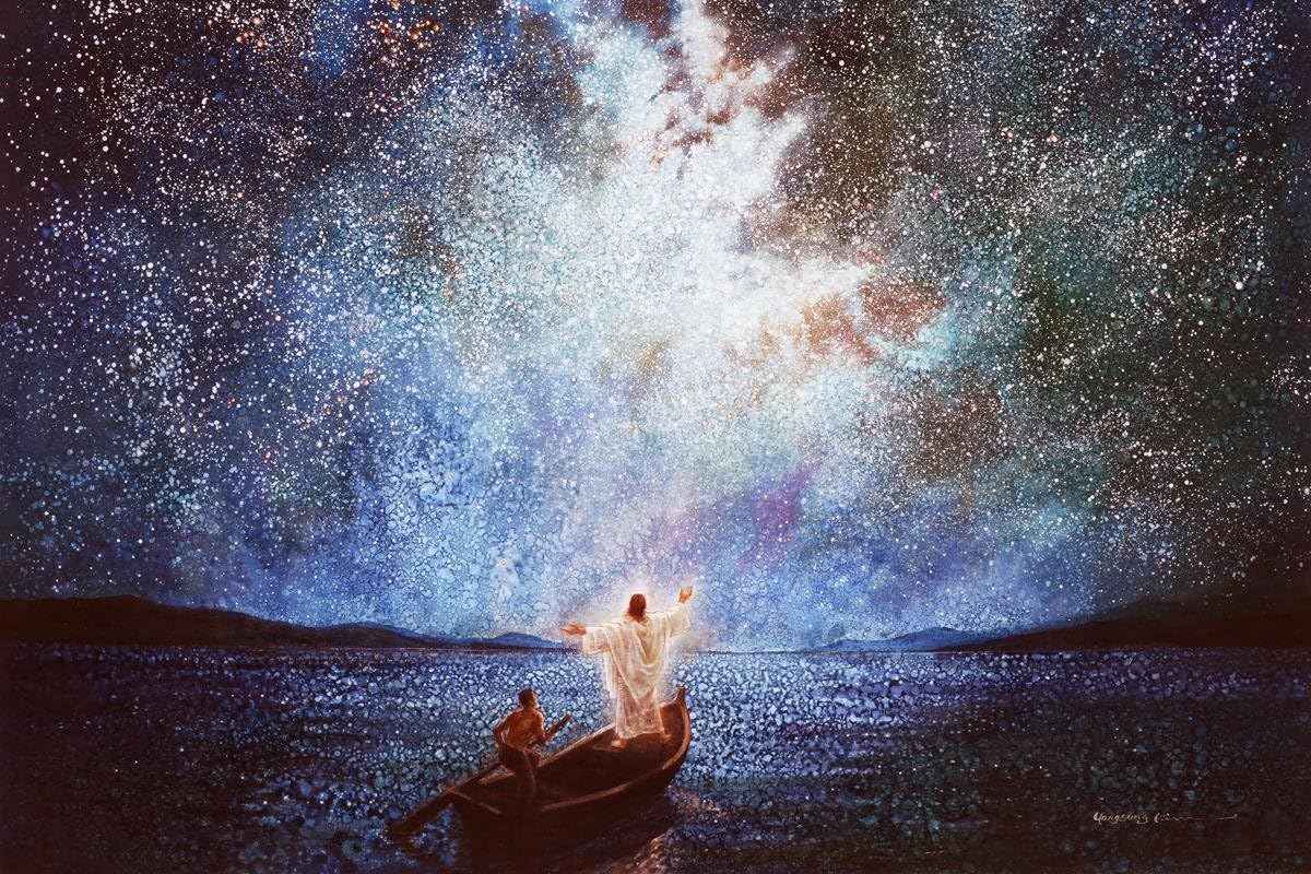 Yongsung Kim - Calm and Stars Painting - Jesus Standing On The Bow Of A ...
