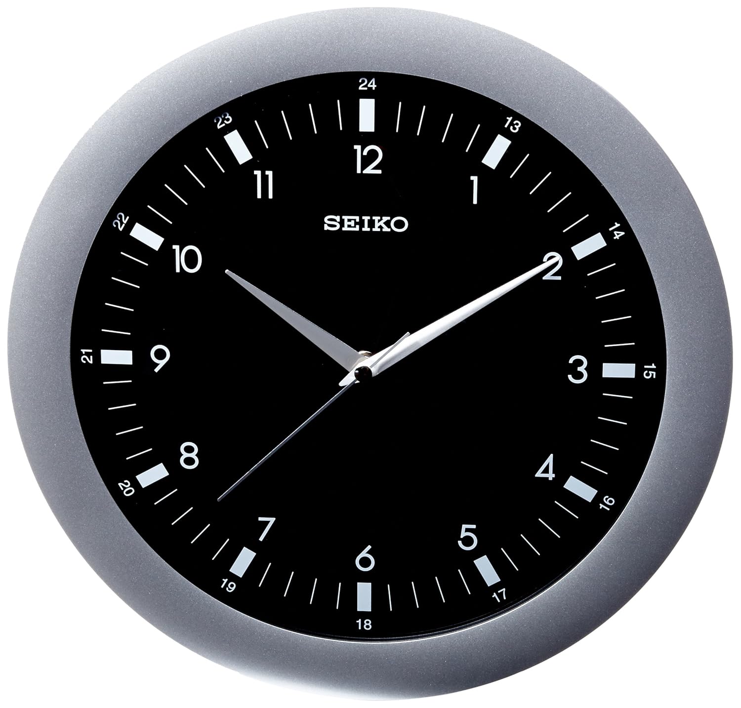 Seiko Wall Clock Silver-Tone Metallic Case | eBay