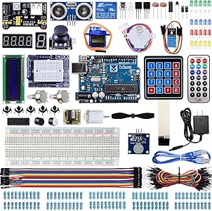 Miuzei UNO R3 Starter Kit for Arduino Projects with UNO R3 Board, LCD1602 Module, Breadboard ...