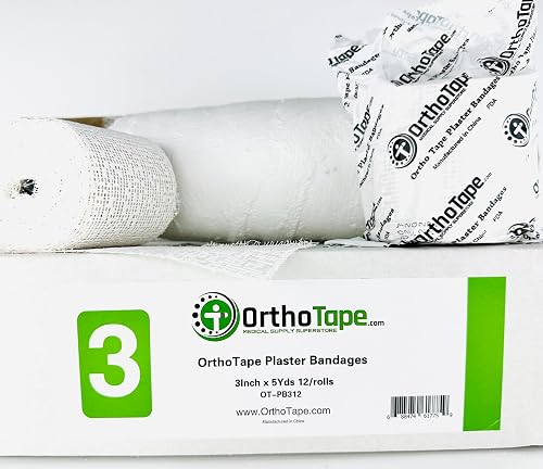 3 Inch X 5 Yards (12 ROLLS) OrthoTape Plaster Cloth Gauze Bandages ...