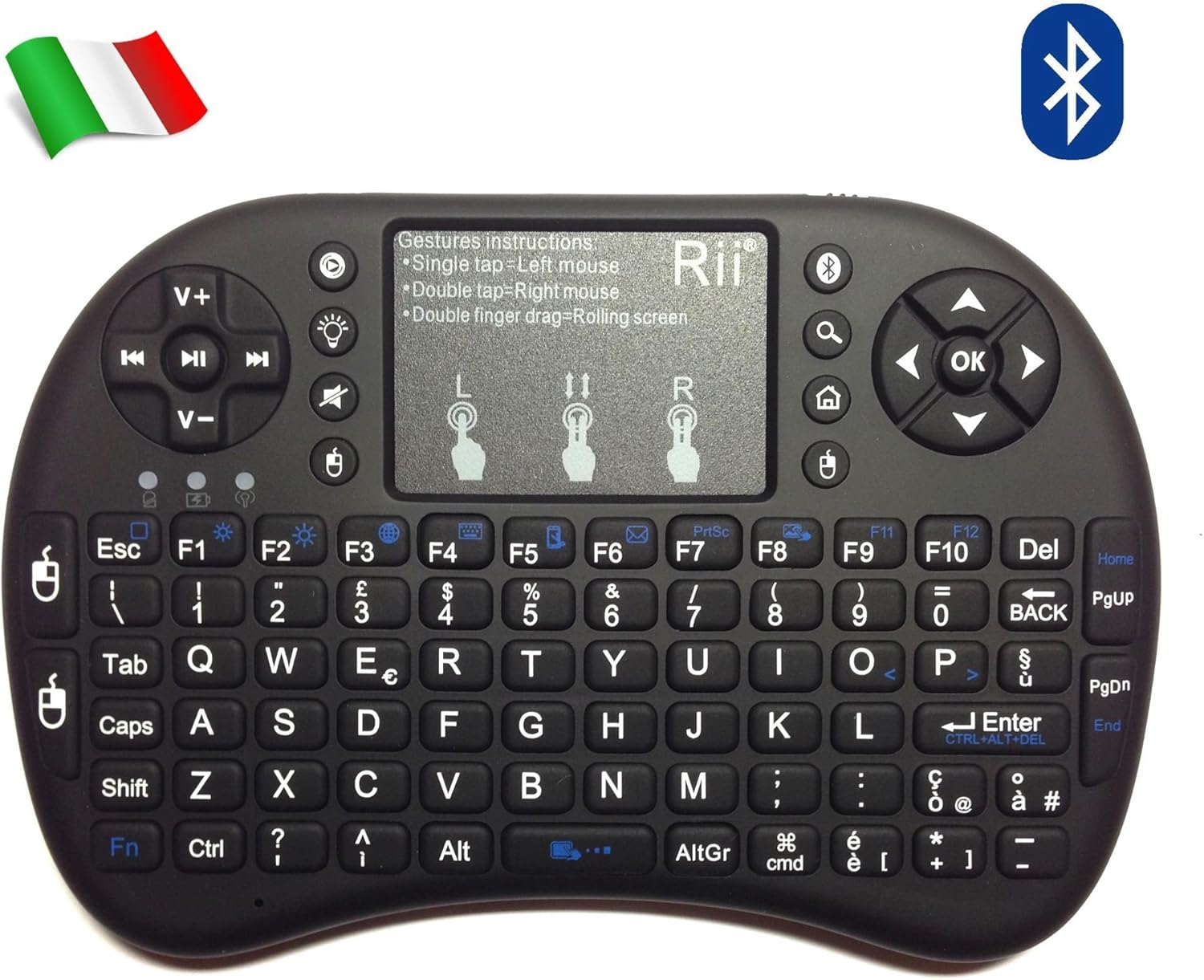 Rii Mini i8+ Wireless Back-lit Keyboard with Touchpad Mouse for Smart ...