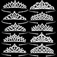 Amazon.com: 10 Pcs Silver Crystal Princess Crowns - Bulk Tiaras and ...