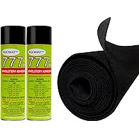 Amazon.com: Polymat 10 FT 3.75 FT Black + 2 CANS 777 Spray Glue Grey ...