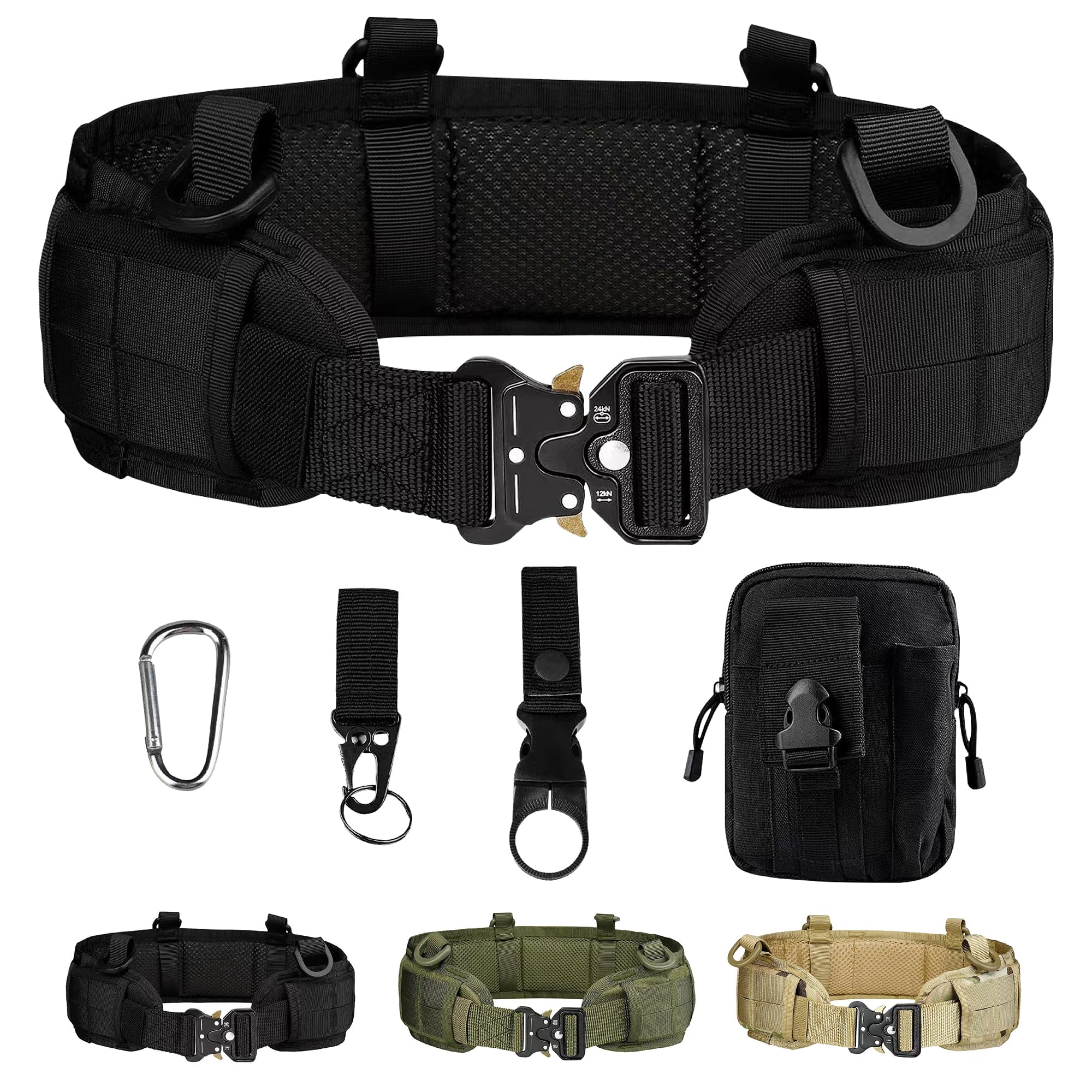 LAKABETE Tactical Battle Belt Molle Belts with Pouches for Sports ...