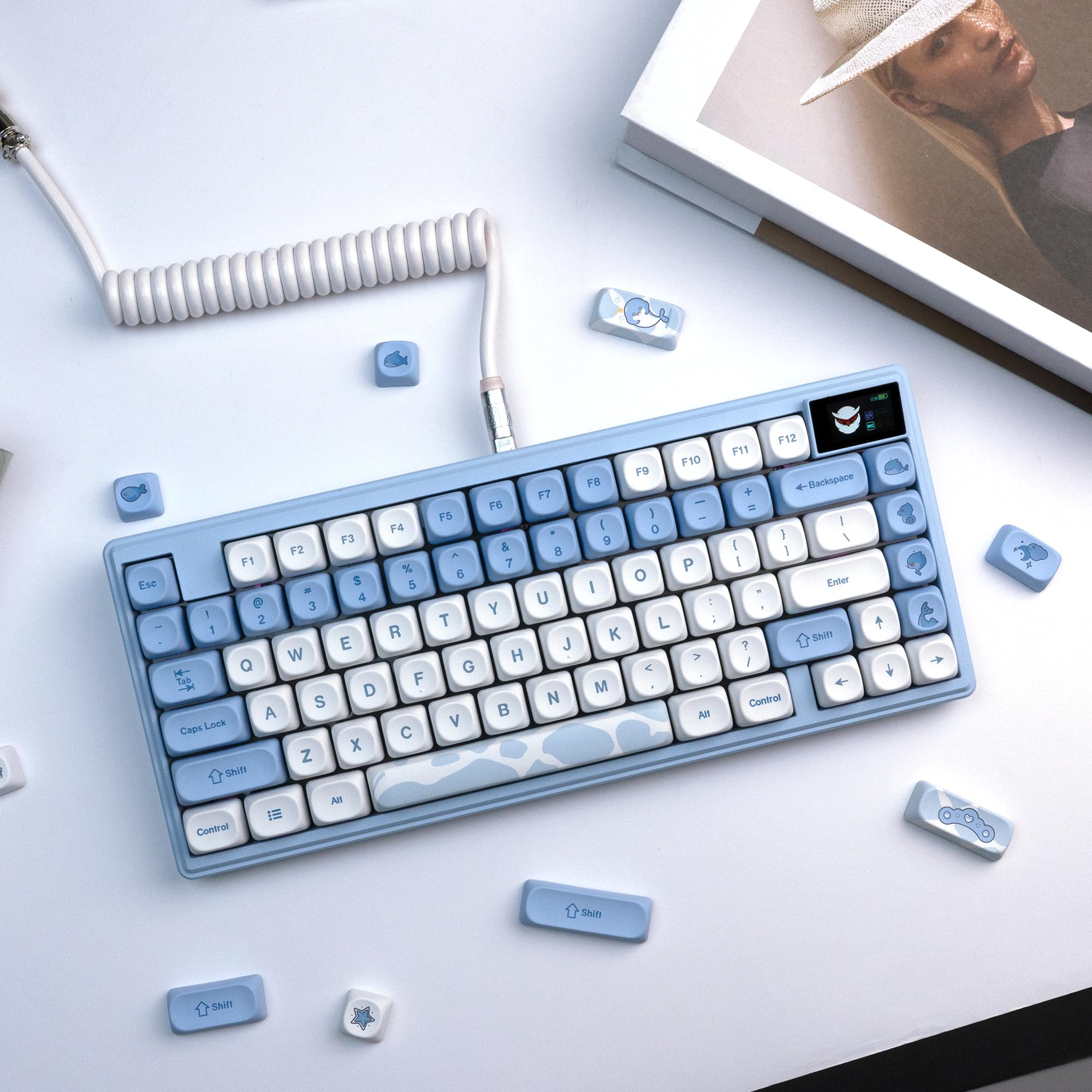 Mua OHY XVX Dolphin Theme PBT Dye-Sub Keycaps Set, 145-Key Blue Custom ...