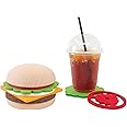 Amazon.com: Gourmet Burger Coaster Set - 5 Wool Felt Funny Coasters, 2 ...