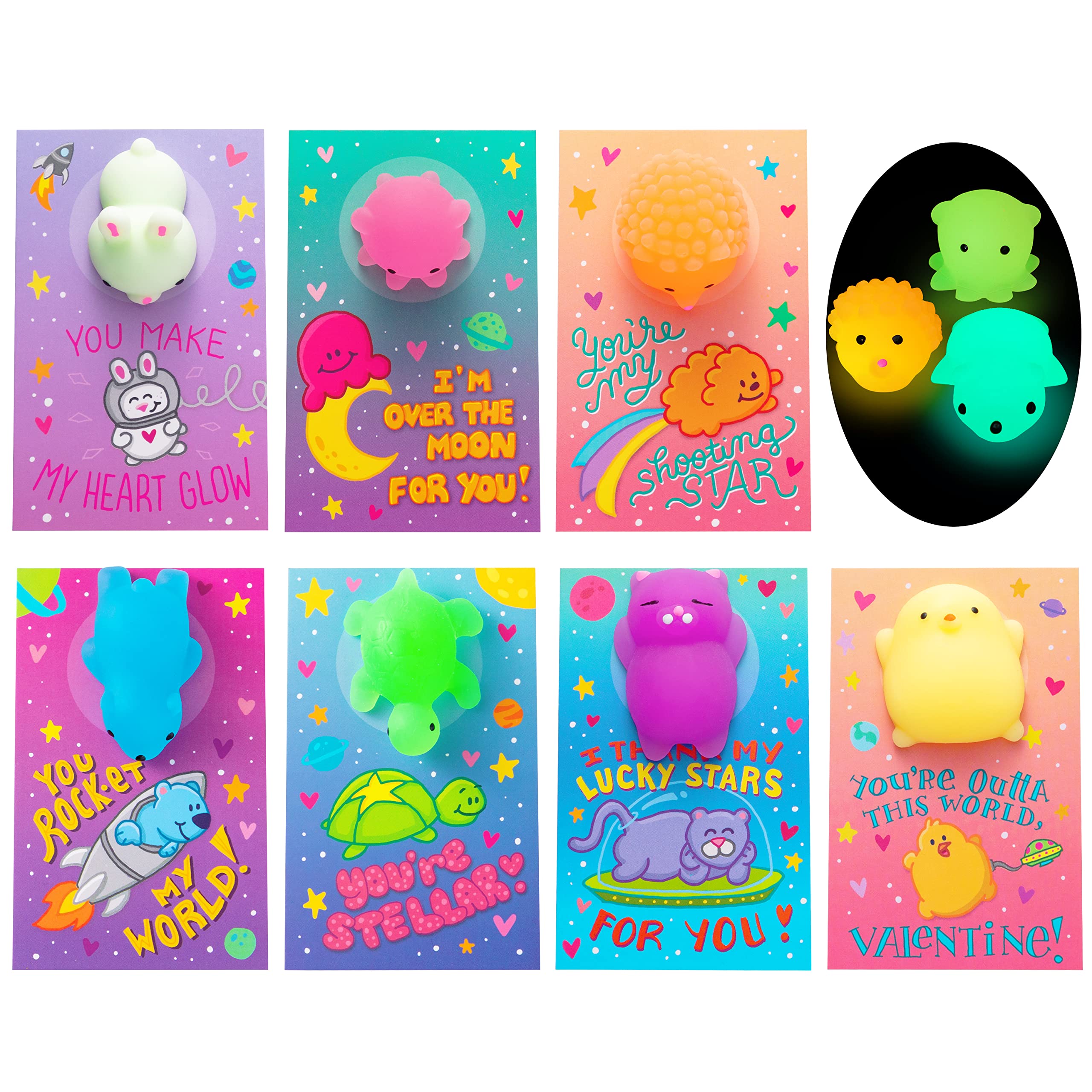 JOYIN 28 Pack Gift Cards with Cute Kawaii Mochi Squishy Toy to Squeeze ...