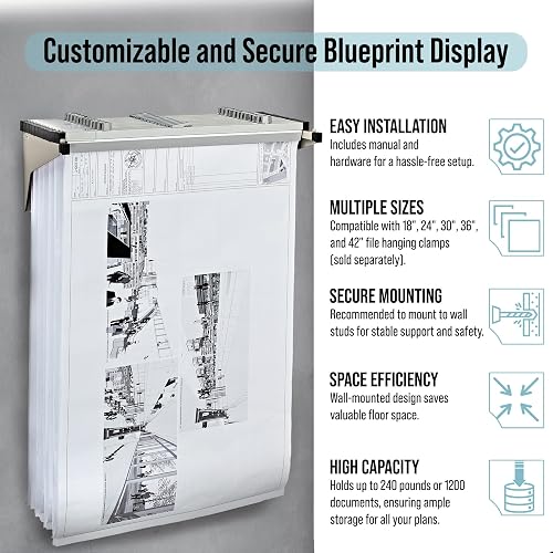 Adir Blueprint Wall Rack | Heavy Duty Plan Holder For Construction ...