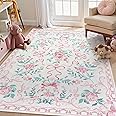Amazon.com: Collive Pink Floral Rugs for Girls, 5x7 Washable Bow Area ...