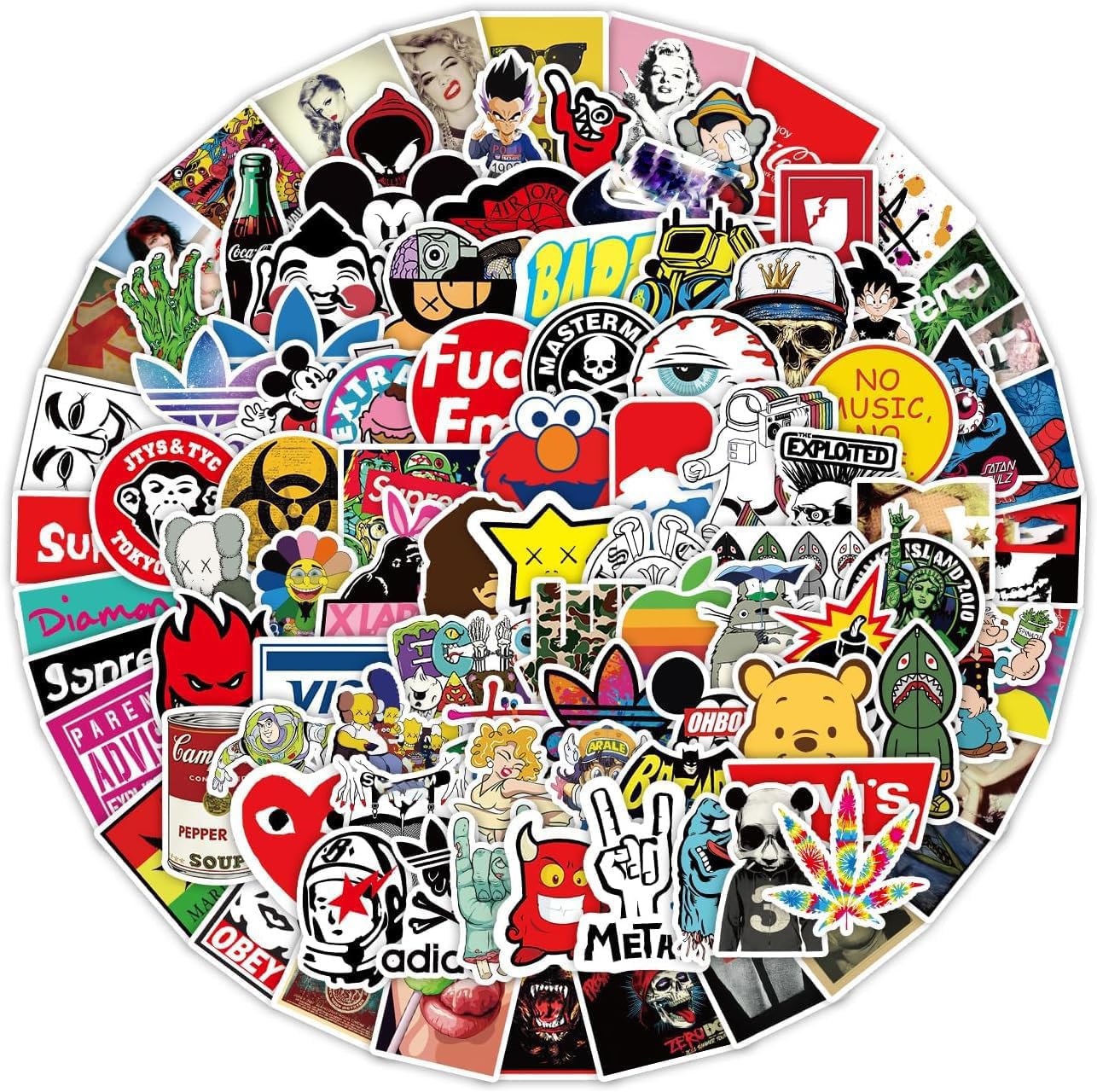 Mua Sticker Set, Stylish, 100 Pieces, Popular Brand, Logo Stickers ...