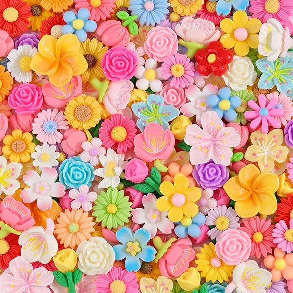 Scrapbooking Resin Daisies Hicarer 50 Pcs Flatback Resin Daisy Flowers ...