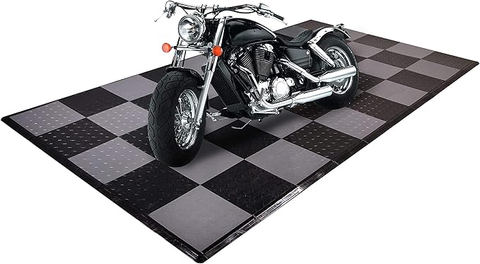 IncStores Diamond Nitro Tile - Motorcycle Mats (Black/Graphite ...