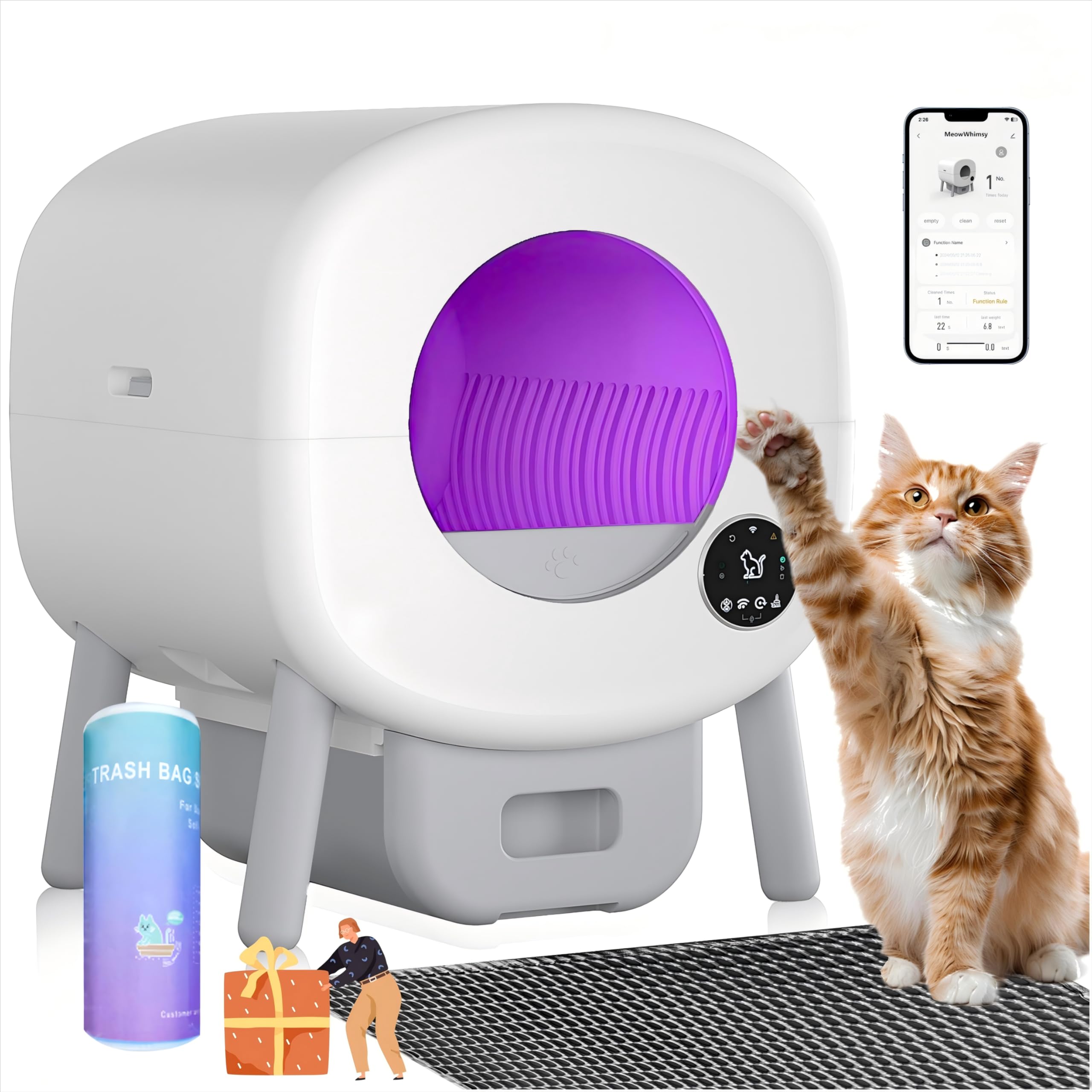Self-Cleaning Cat Litter Box/Revamped-S7 Double Safety Protection ...