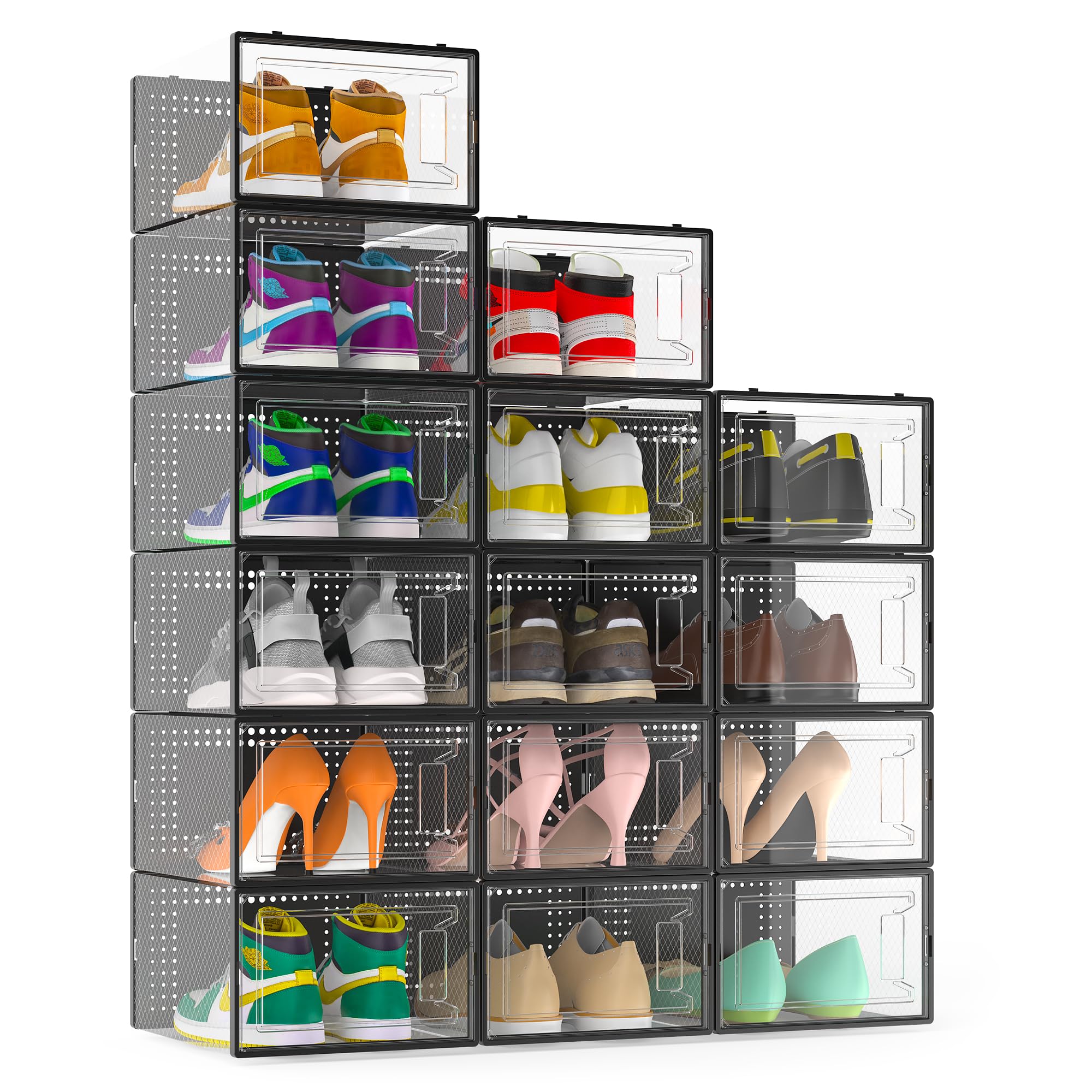 Secret Space Large Shoe Organizer Storage Boxes for Closet, Modular ...