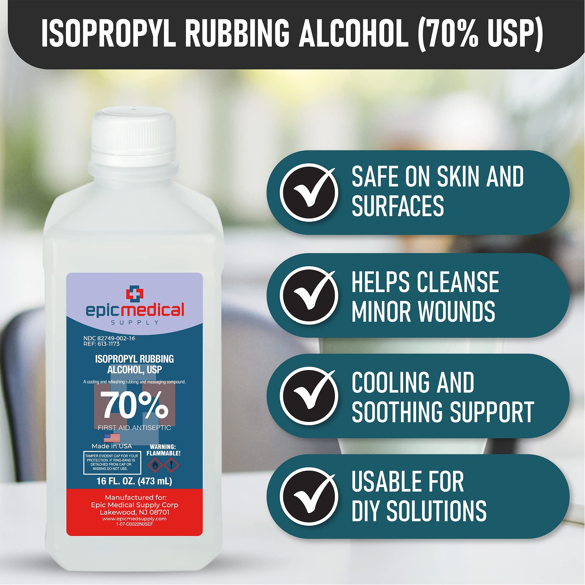Mua 70% Isopropyl Alcohol 70 Percent Rubbing Alcohol 70 Percent USP, 16 ...