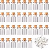 Amazon.com: QXcom 60 Pcs 0.5ml Mini Small Bottles Vials Clear Glass Bottles Tiny Jars with Cork ...